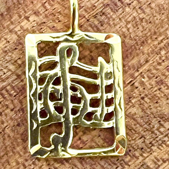 Jewelry | Pendant Vintage Goldtone Music G Clef And F Note On A Staff ...